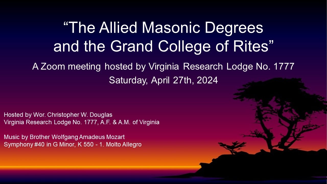 The Allied Masonic Degrees and the Grand College of Rites - YouTube