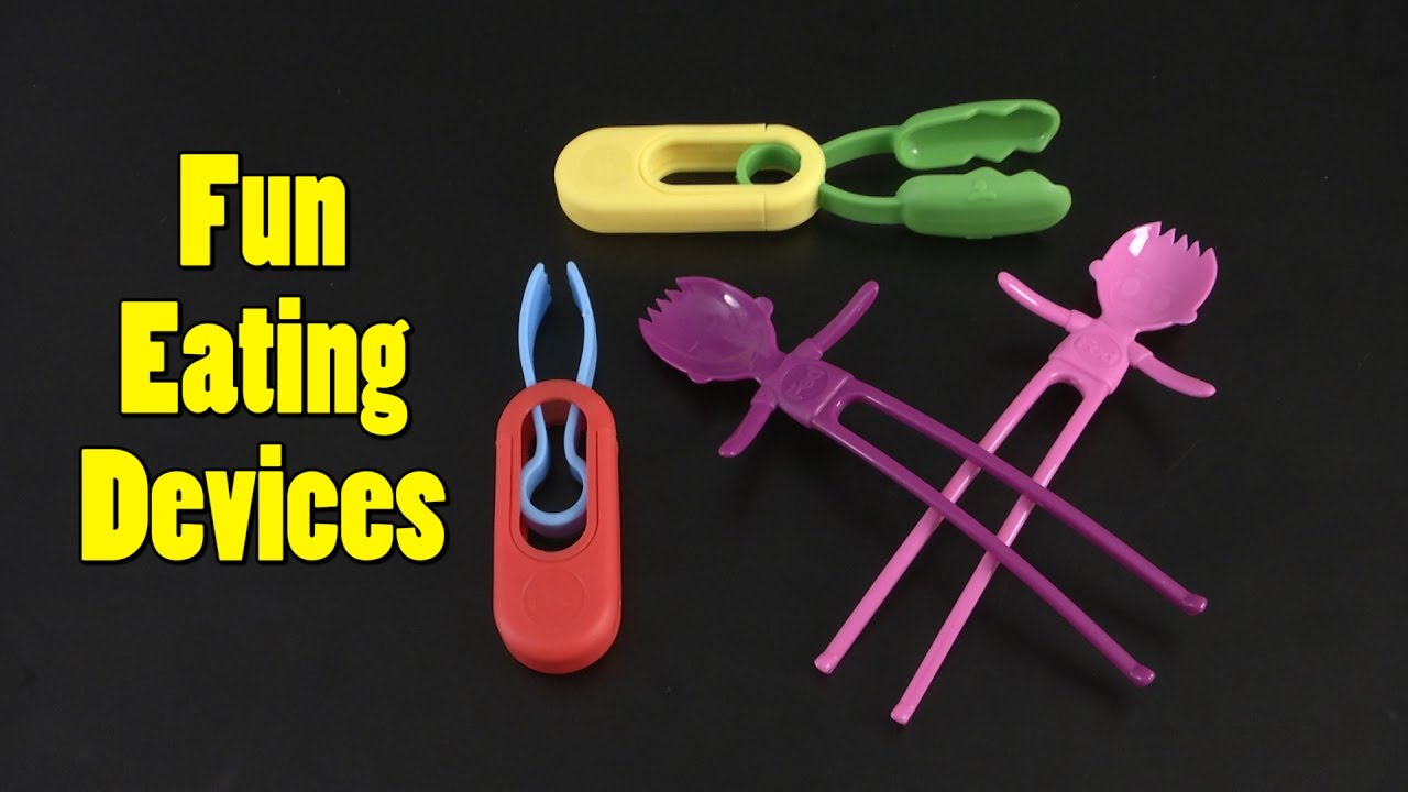 Sporkstix, Crabby Grabby & Gator Grips from Fun Eating Devices - YouTube
