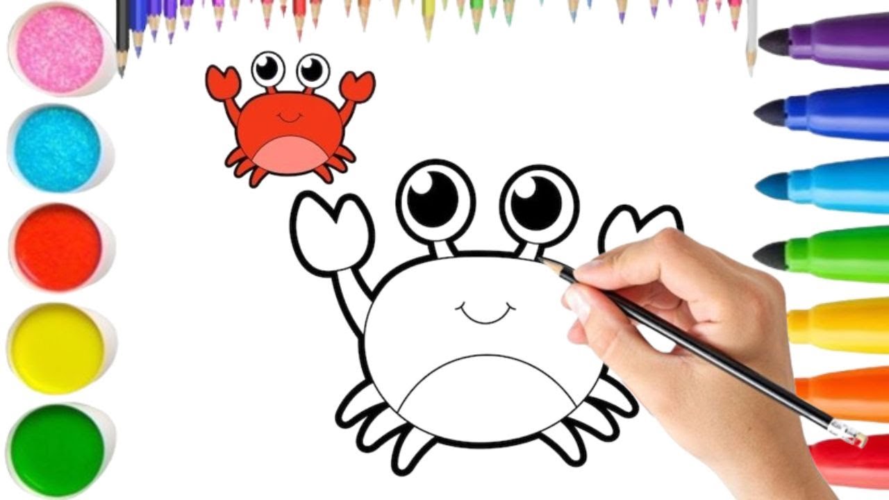 How To Draw Dangerous Crab 🦀 // Super Easy Drawing For Kids ! - YouTube
