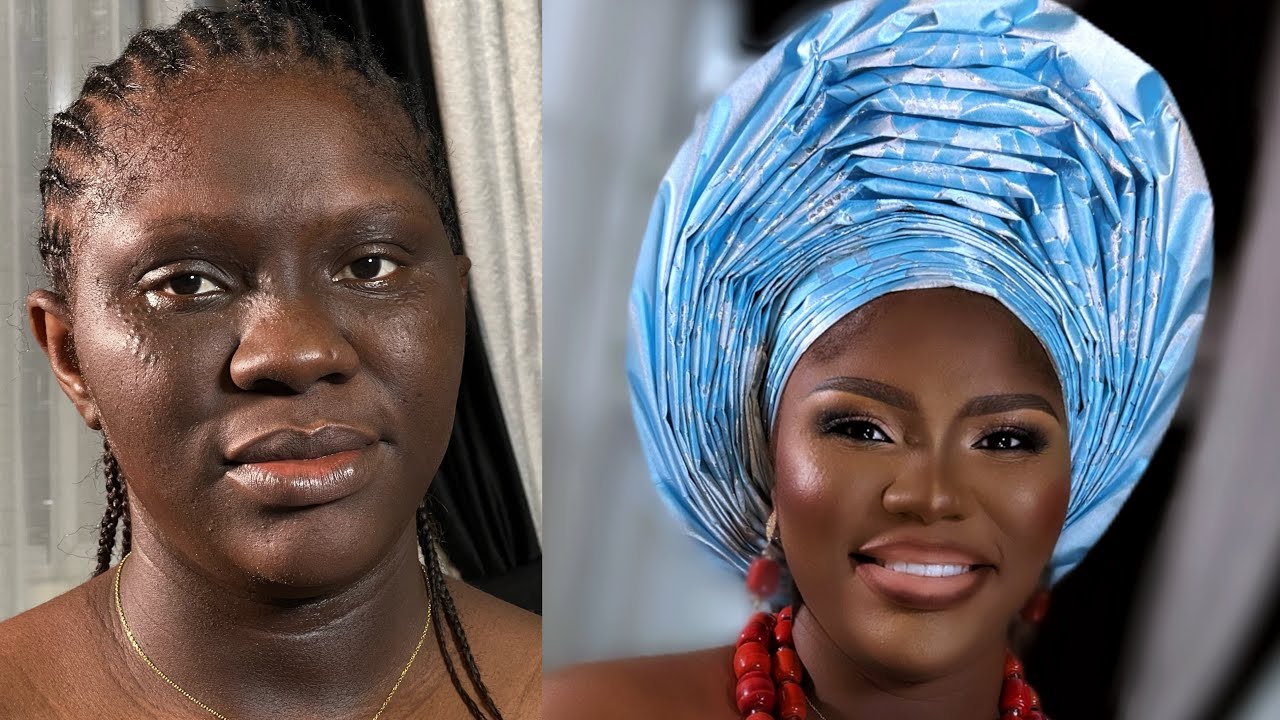 Dark Skin Client Makeup Transformation /Very Detailed #Darkskin # ...