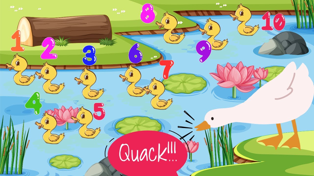 Ten Little Ducks | Counting 1 to 10 | Nursery Rhymes & Kids Songs - YouTube