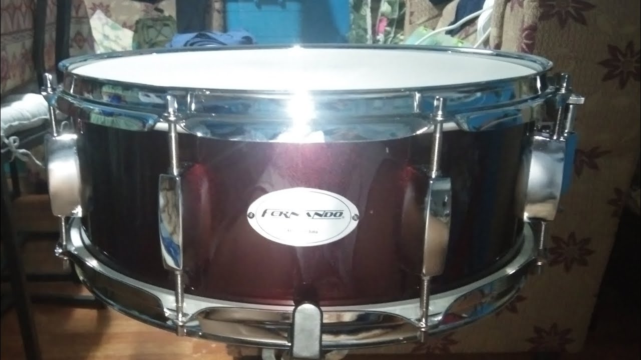 Fernando JB-1058 Wine Red 14 "5.5" Snare Drum Demo and Groove - YouTube