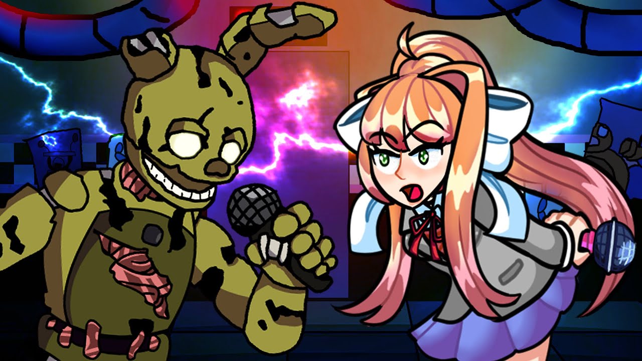 Monika vs Springtrap? FNAF x FNF x DDLC - YouTube