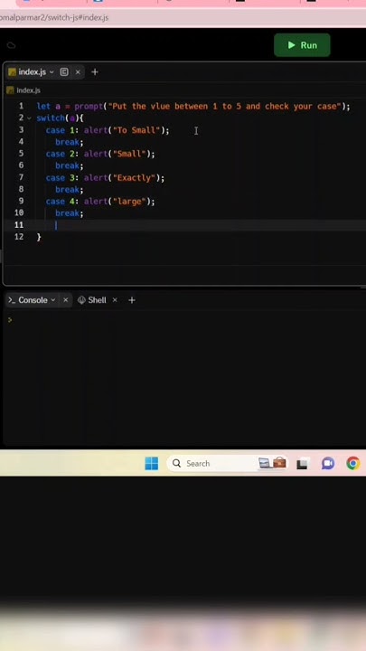 Switch case in JavaScript#switch #js #javascript #javasvriptdevelopers #case #code #programming ...