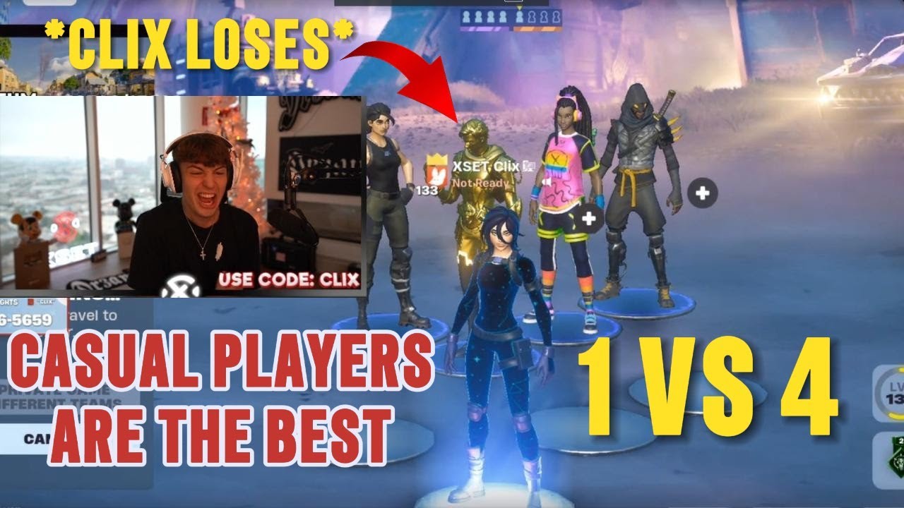 Clix Loses Against ¨Casuals Players¨ and finally Get Mad - YouTube