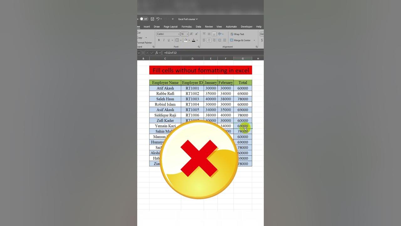 Fill cells without formatting in excel #exceltutorial #exceltips #exceltricks #spreadsheets ...