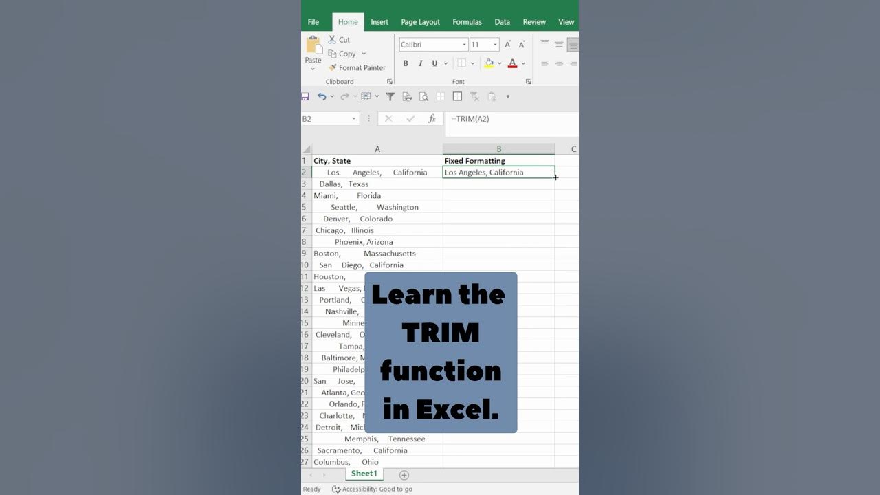 Stop Wasting Time Cleaning Your Spreadsheet – Master the TRIM Function! #excel #exceltips - YouTube