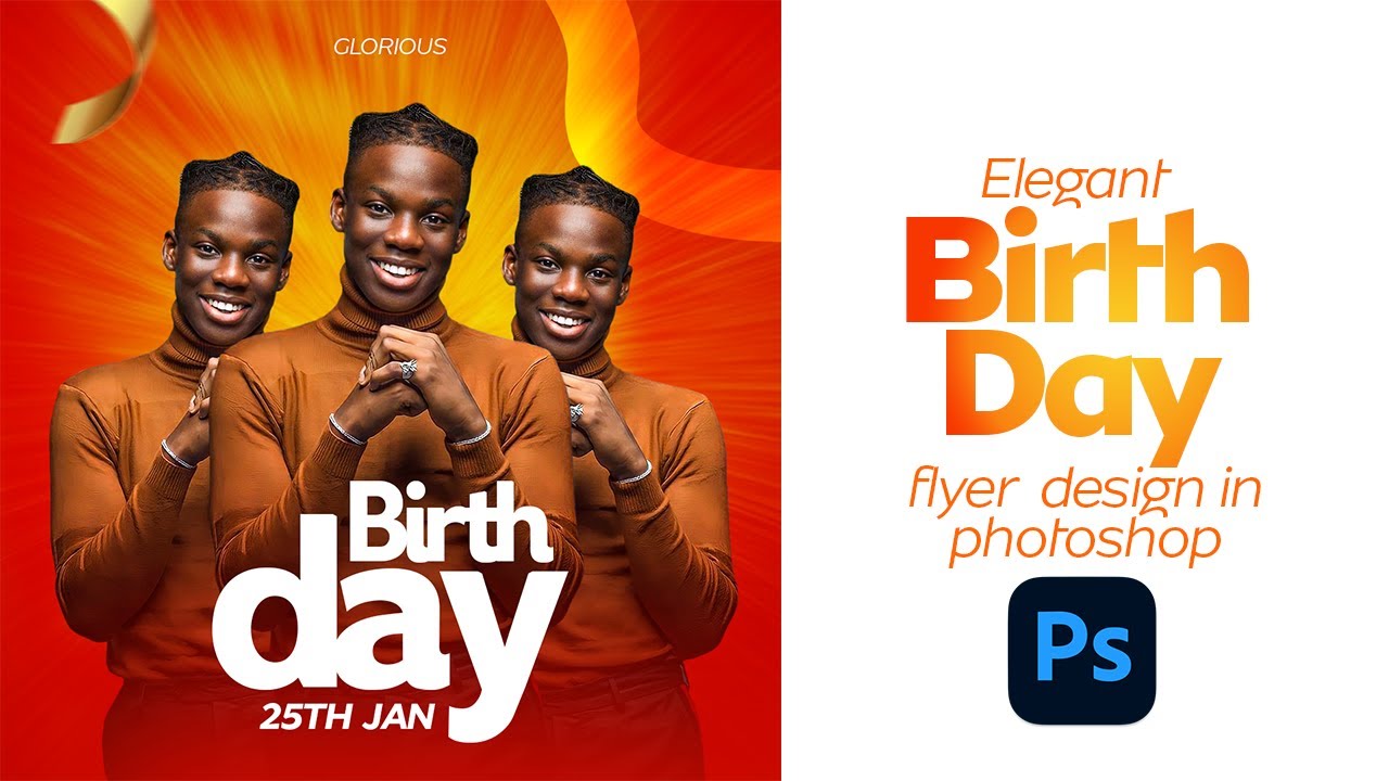 How to design a professional birthday flyer in photoshop - YouTube