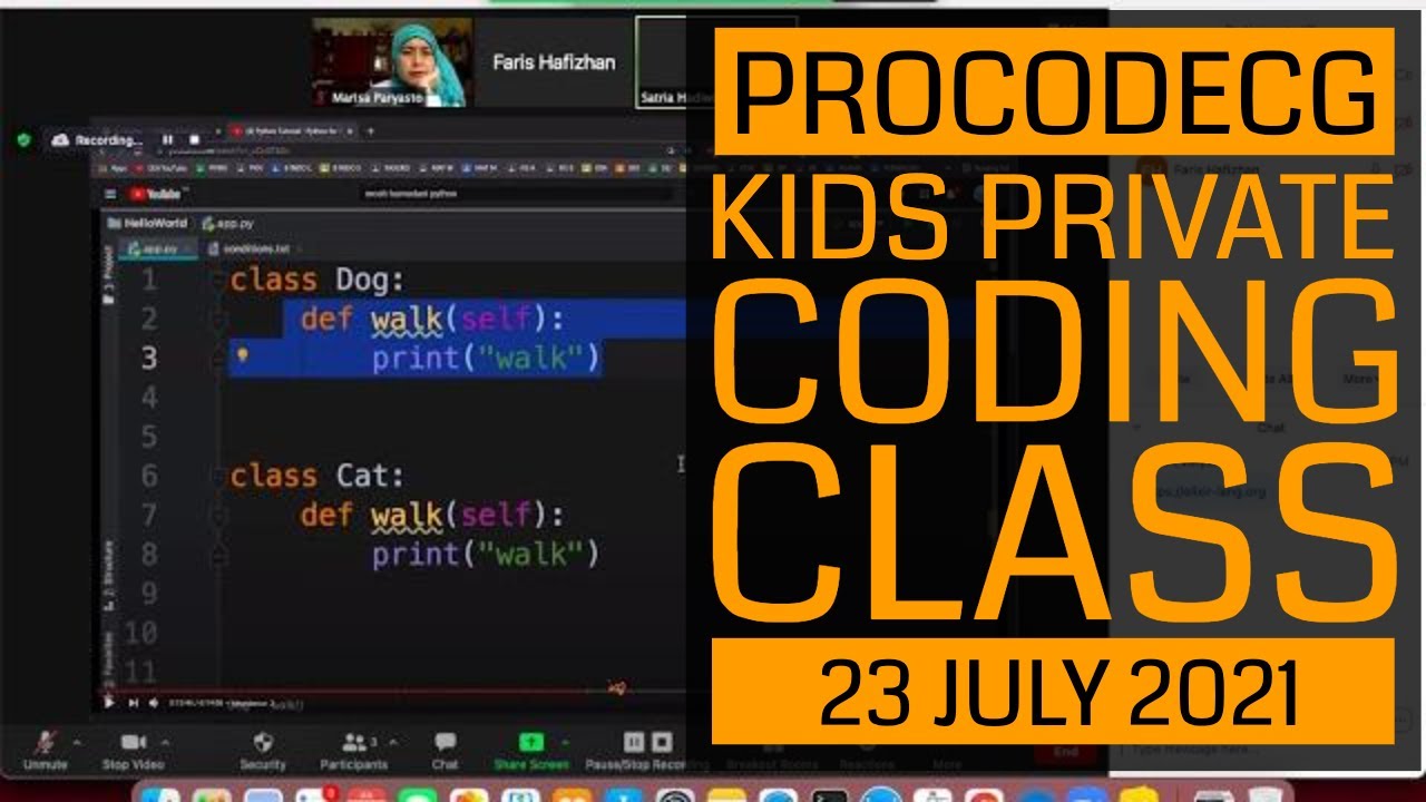 ProCodeCG Kids Private Coding Class - Python Programming - 23 July 2021 ...