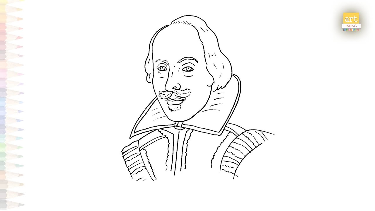 Shakespeare drawings easy | Portrait sketches easily | How to draw ...