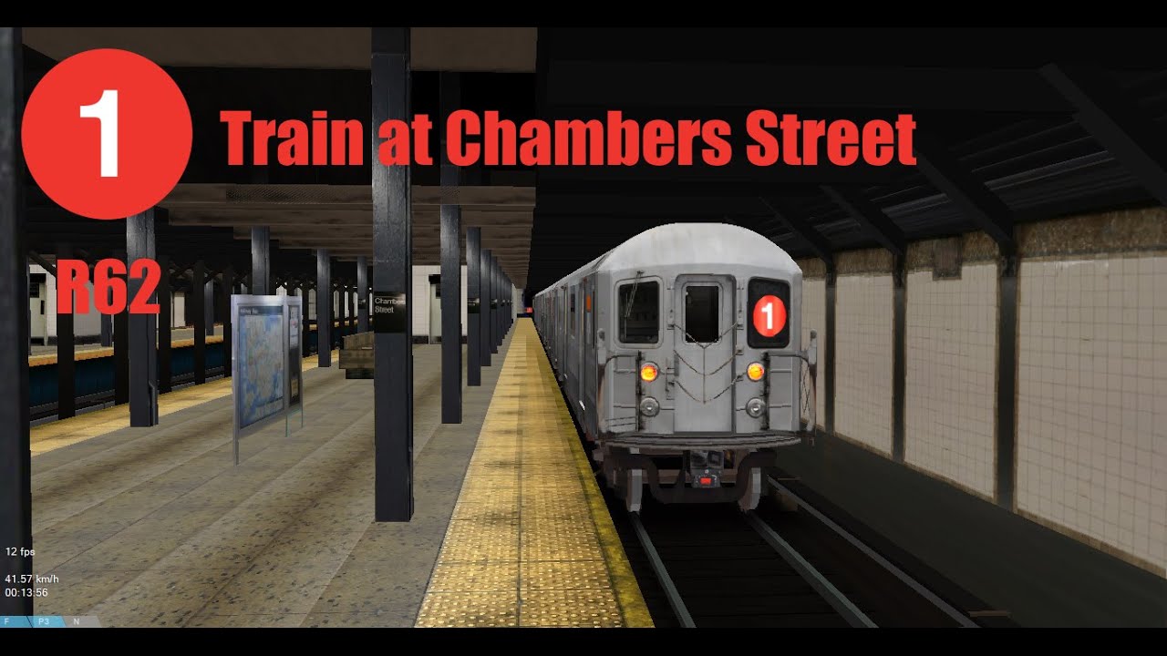 OpenBVE: (1) Train at Chambers Street (R62) - YouTube