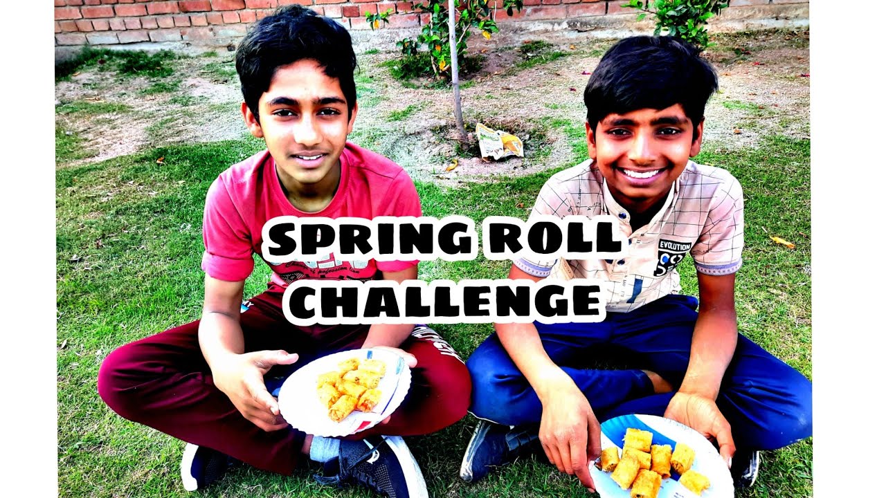 spring roll eating challenge. spring roll eating competition - YouTube
