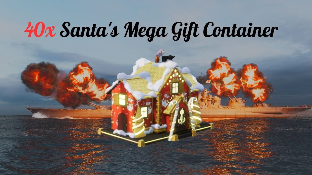 40x Santa's Mega Gift Container Opening - World of Warships - YouTube