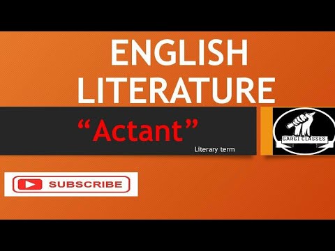 English Literature | Literary Term | Actant - YouTube