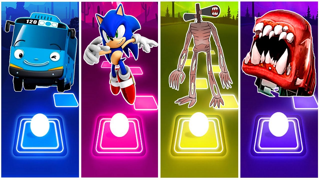 Tayo The Little Bus 🆚 Sonic 🆚 Siren Head 🆚 Train Eater . 🎶 Who Is Best ...