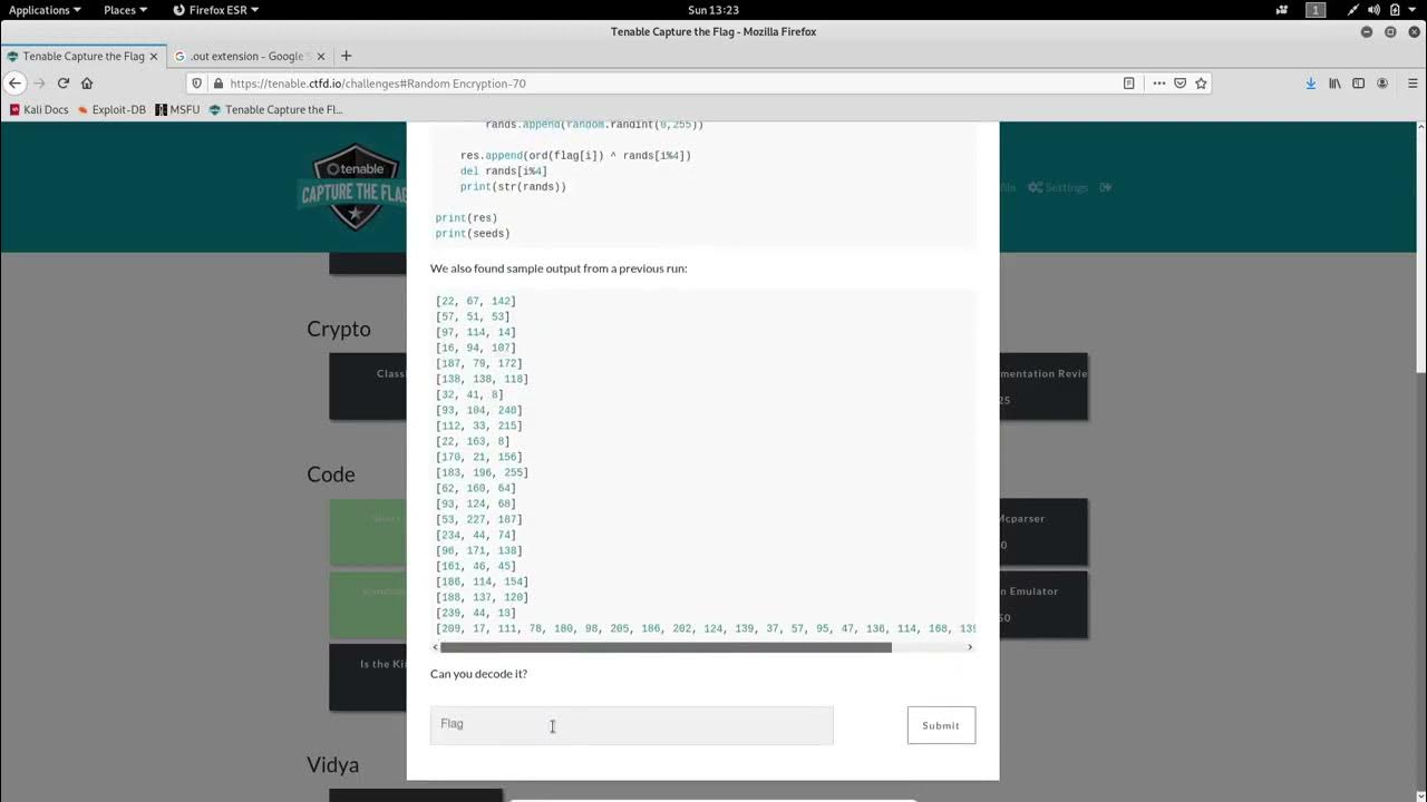 Random Encryption || Tenable CTF 2021 || Code Challenge || Walkthrough - YouTube