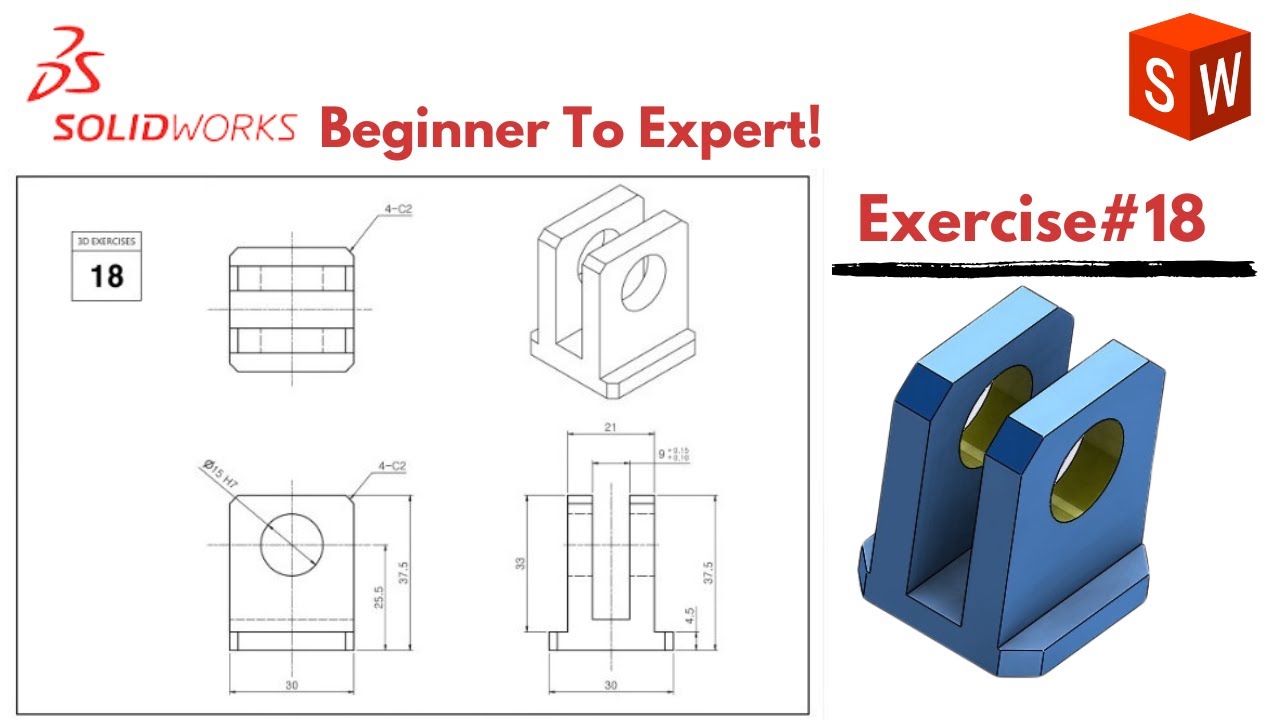 SOLIDWORKS Beginner To Expert Exercise# 18 | Solidworks Beginners ...