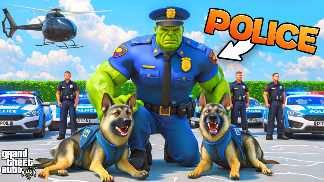 Franklin Become Strongest HULK Police Ever In GTA 5! (ShivGam) Saving ...