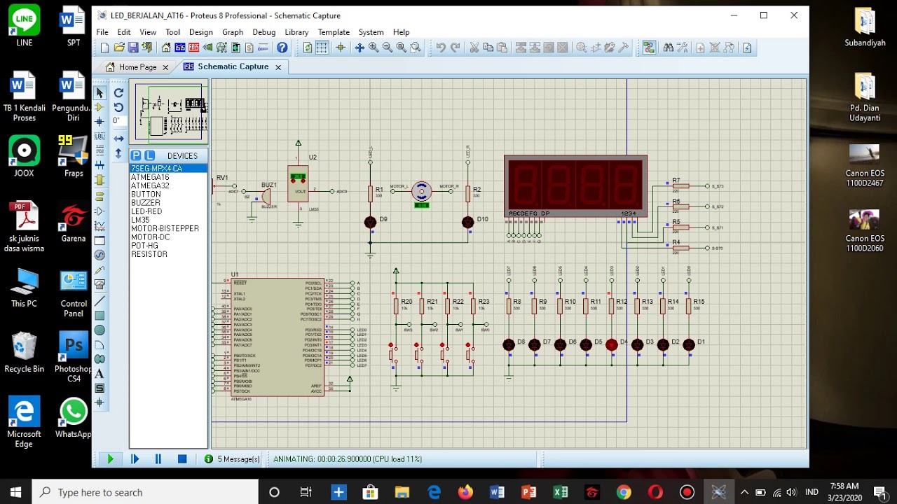 Simulasi LED Berjalan Pada Aplikasi Proteus dan Atmel Studio - YouTube