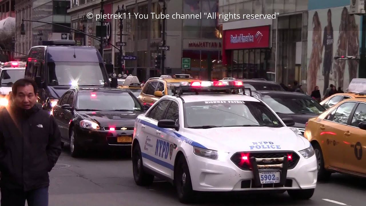 2 x Unmarked 3 x Marked Police cars New York Police Department 2016 HD ...