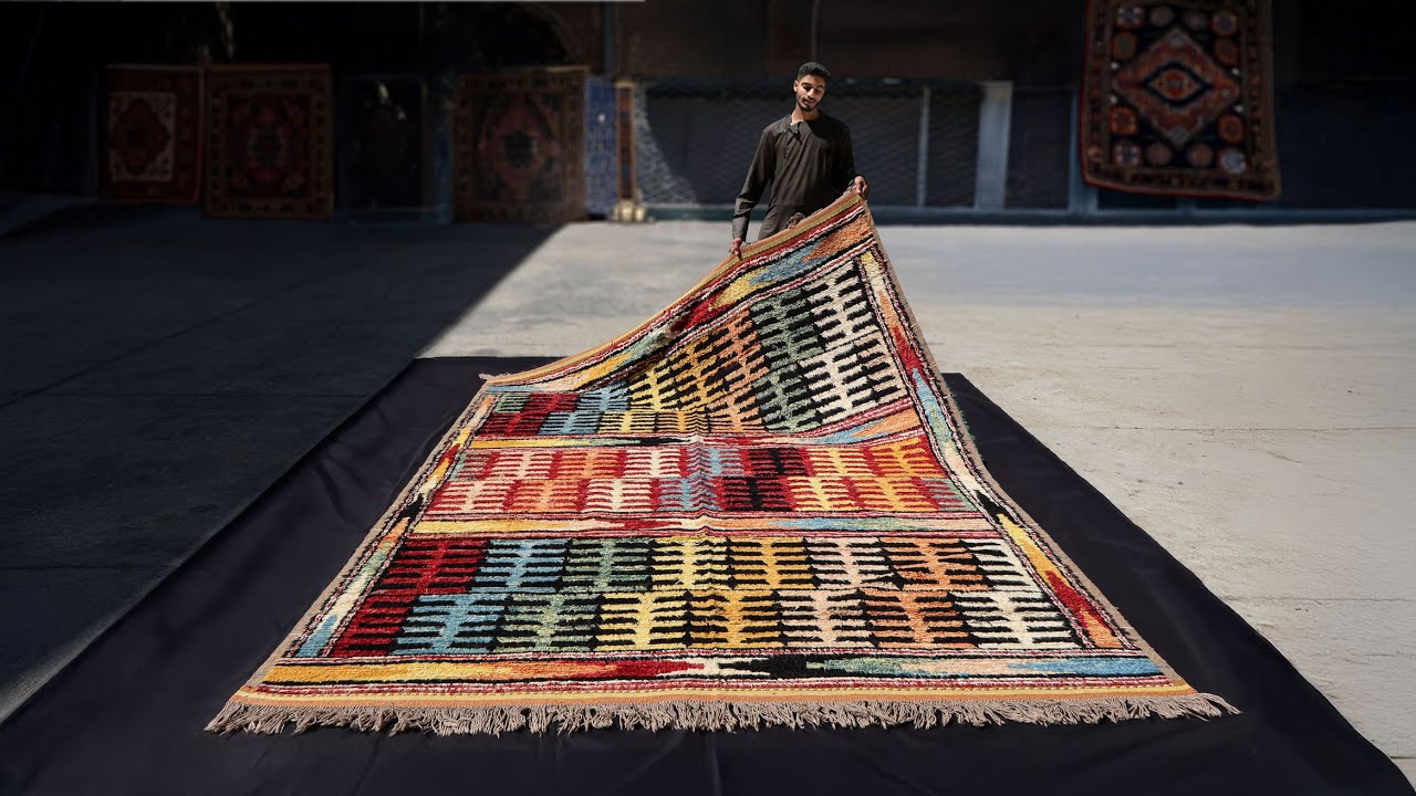 8x10 Shaggy Moroccan Rug - Hand-Knotted Elegance from Balkh ...