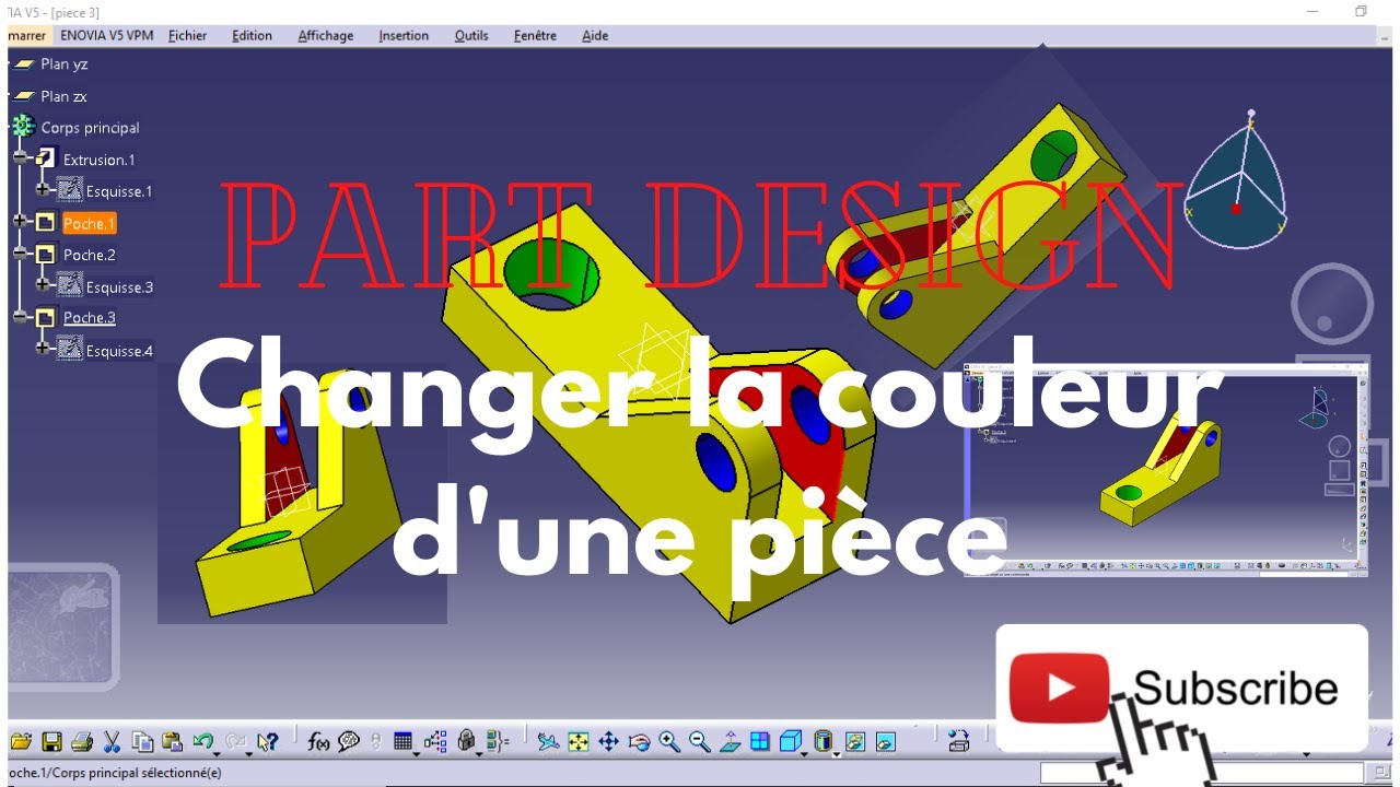 Catia V5 : Changer la couleur de sa pièce et modifier son esquisse ...