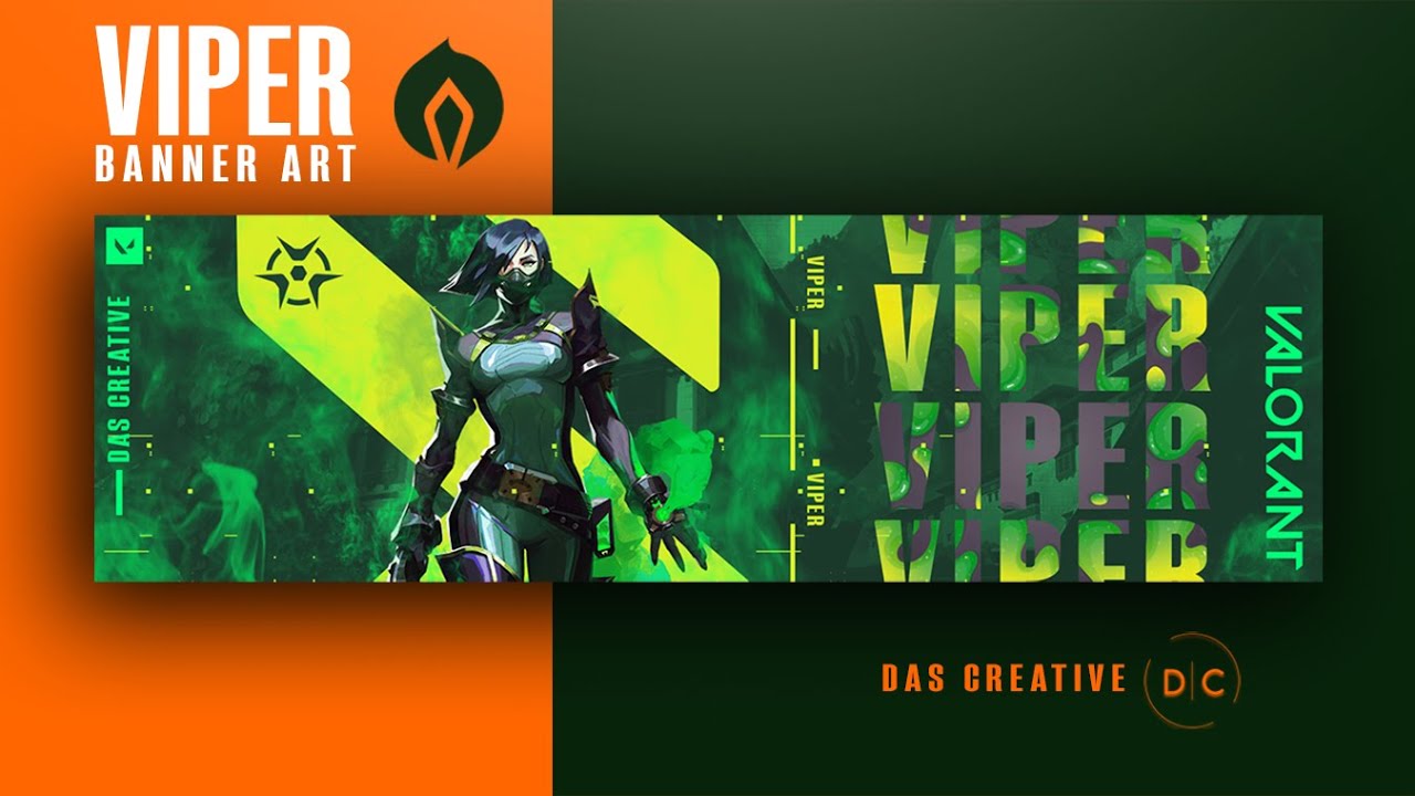 Making a Valorant style Banner, Header art in photoshop Speedart ...