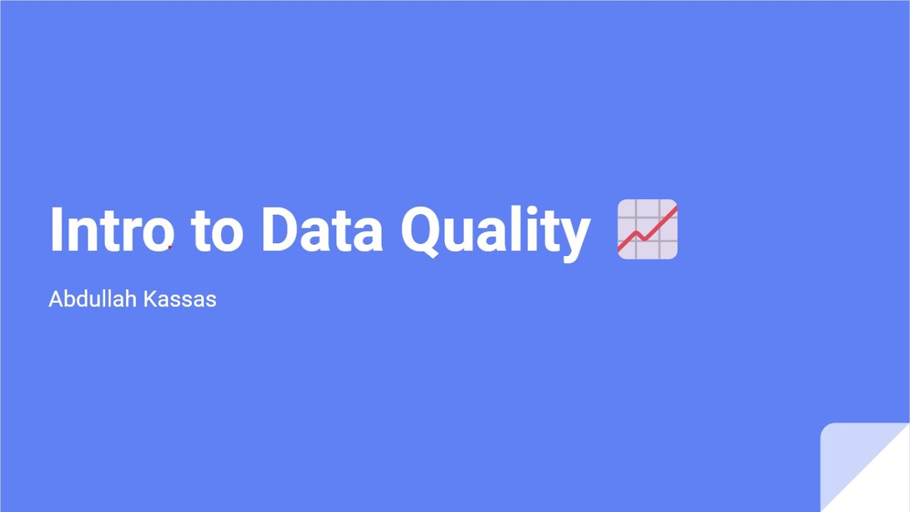 Data Quality 101 - مقدمة إلى جودة البيانات (Arabic) - YouTube