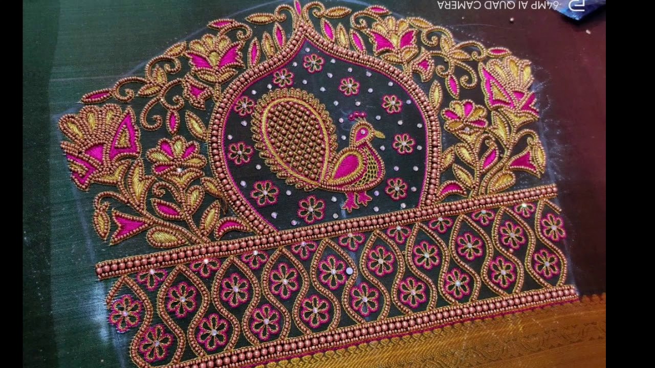 Top 10 maggam work ||DIY Easy Paper Flower Vase Making | Hand Work ...