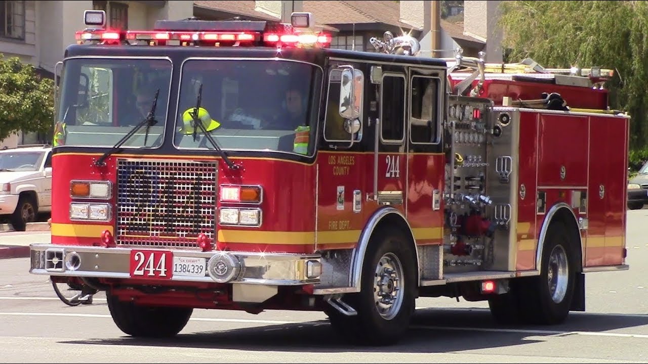LACoFD Engine 244 Responding - YouTube