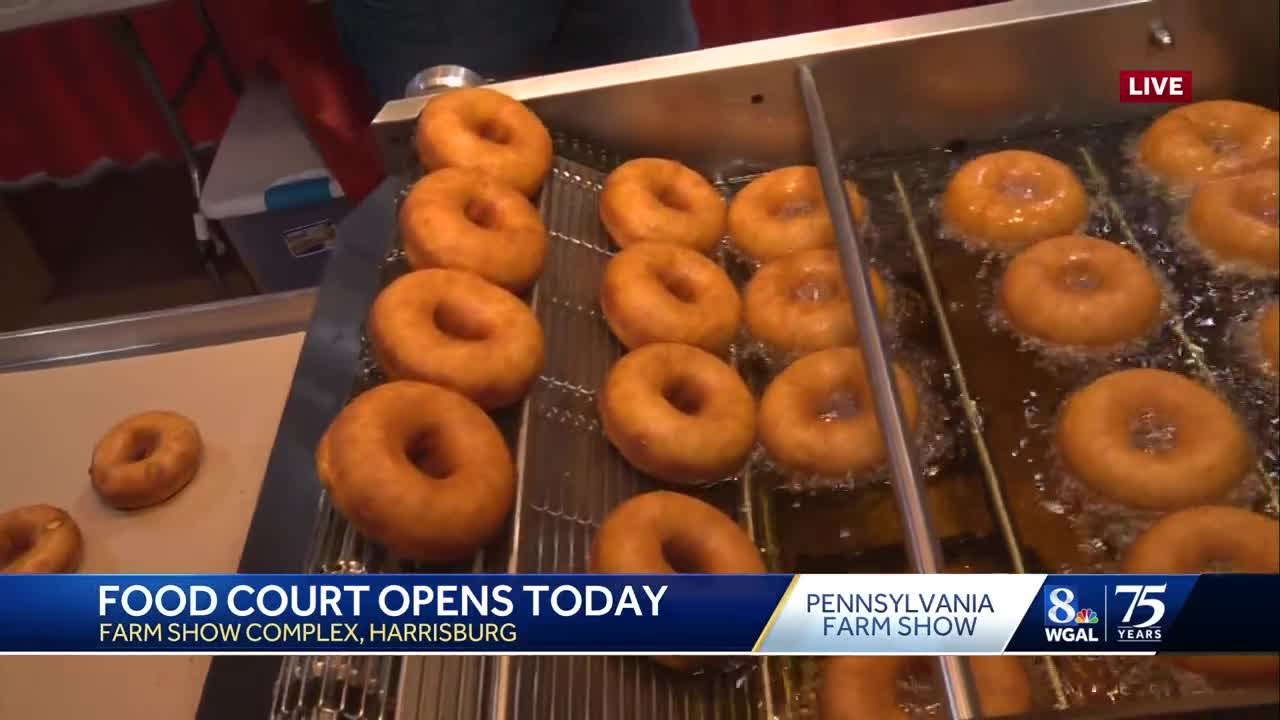 Frying up potato donuts at the Pennsylvania Farm Show - YouTube