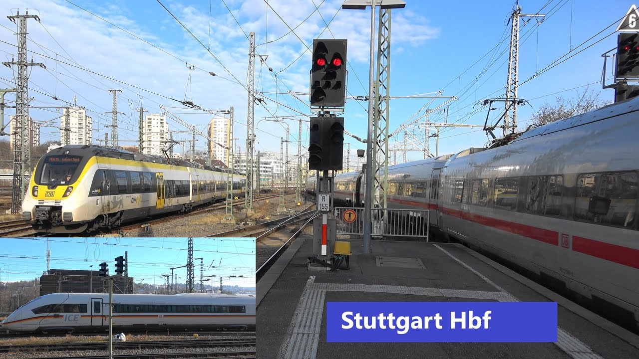 Stuttgart Hbf: Flixtrain, ⬛🟥🟨ICE, SWEG m. Talent2 & GoAhead Stadler ...