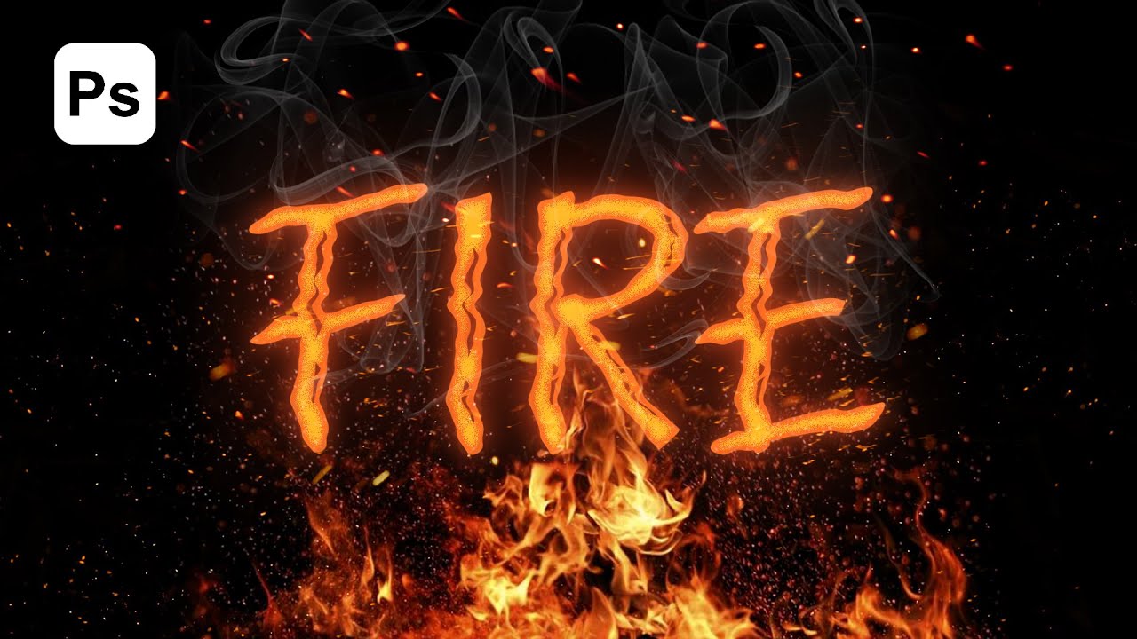 Fire Text Design in Photoshop Tutorial 1 - YouTube