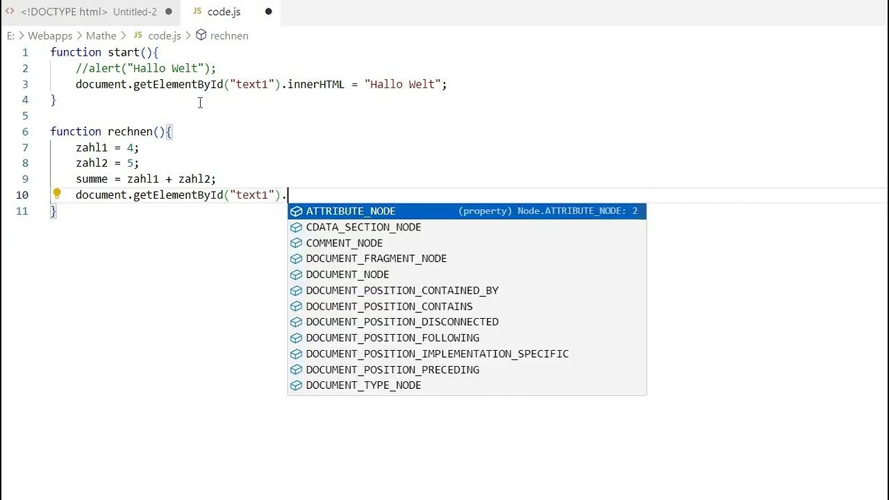 Variablen In Javascript Verwenden Youtube