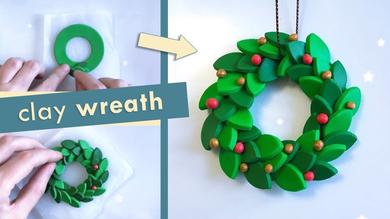 How to Make a WREATH | Christmas Polymer Clay Tutorial - YouTube