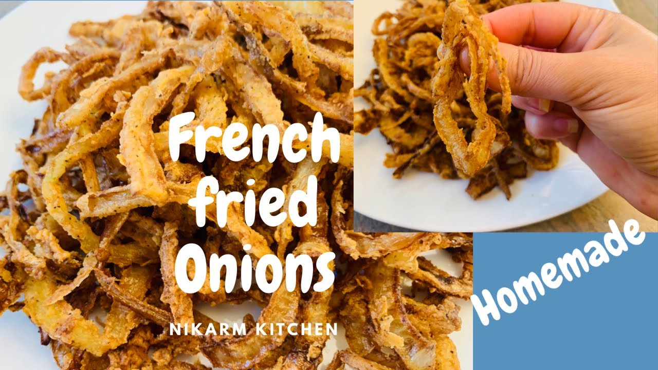 French Fried strings Onion recipe | Perfect Homemade fried onion for ...