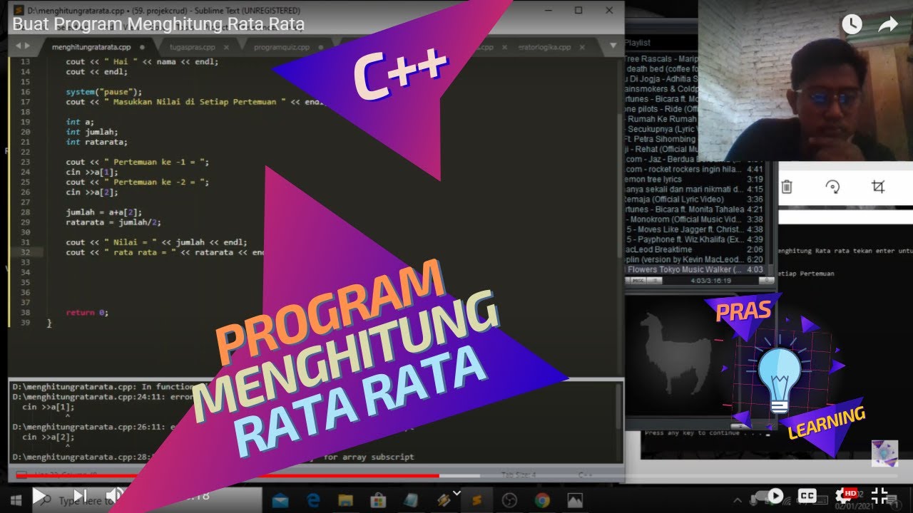 Buat Program Menghitung Rata Rata dengan C++ - YouTube