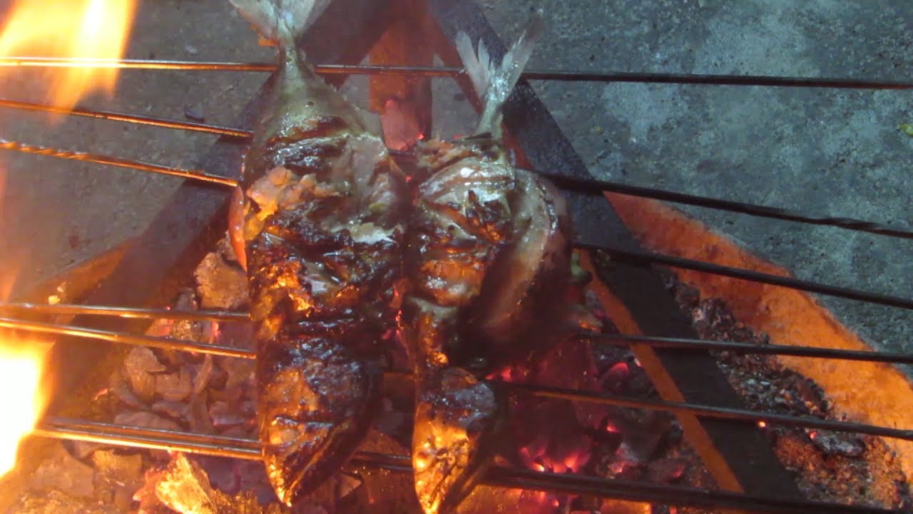 Fish Grill | Masked Man Cooking | Primitive Cooking | Village Style ...