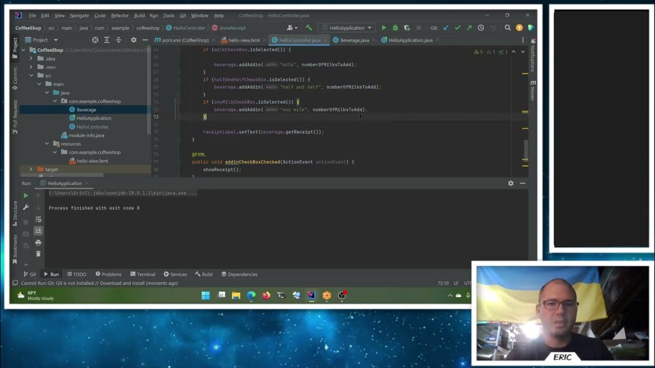 Cis 1500 Intro To Programming Java Javafx Using Classes In The Controller Youtube