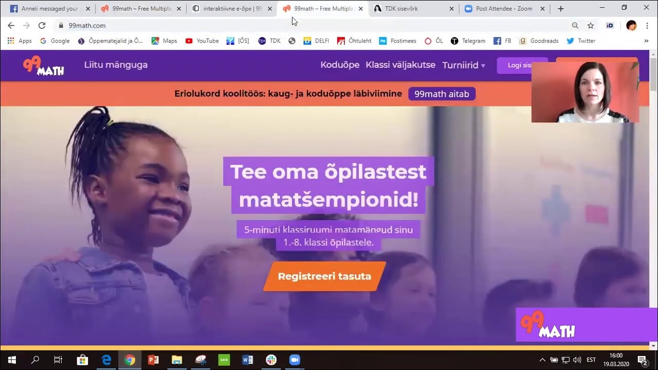 Distance Learning with 99math (in Estonian) - YouTube