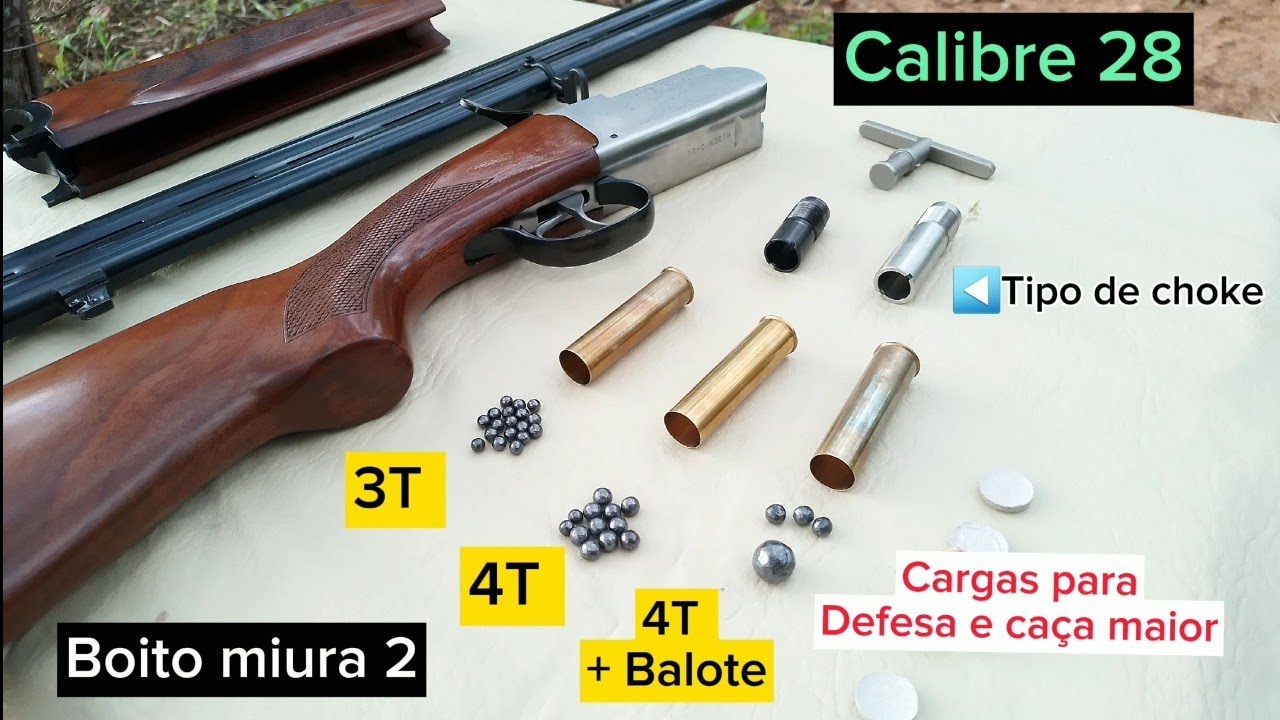 Espingarda boito miura 2 calibre 28 disparos com cargas pesadas para ...