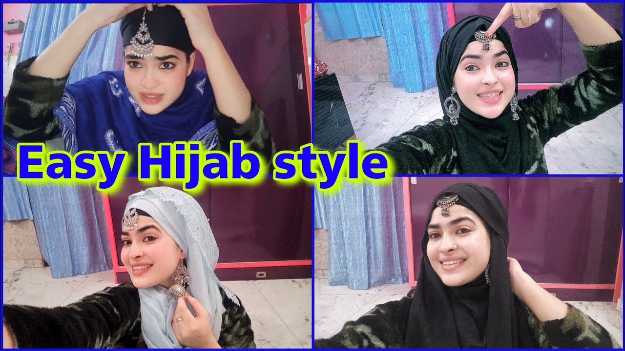 Easy Hijab tutorial with earing and mangtika | step by step😍 | tutorial ...