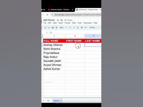 Google Sheets | split full name list #excel #googlesheets - YouTube
