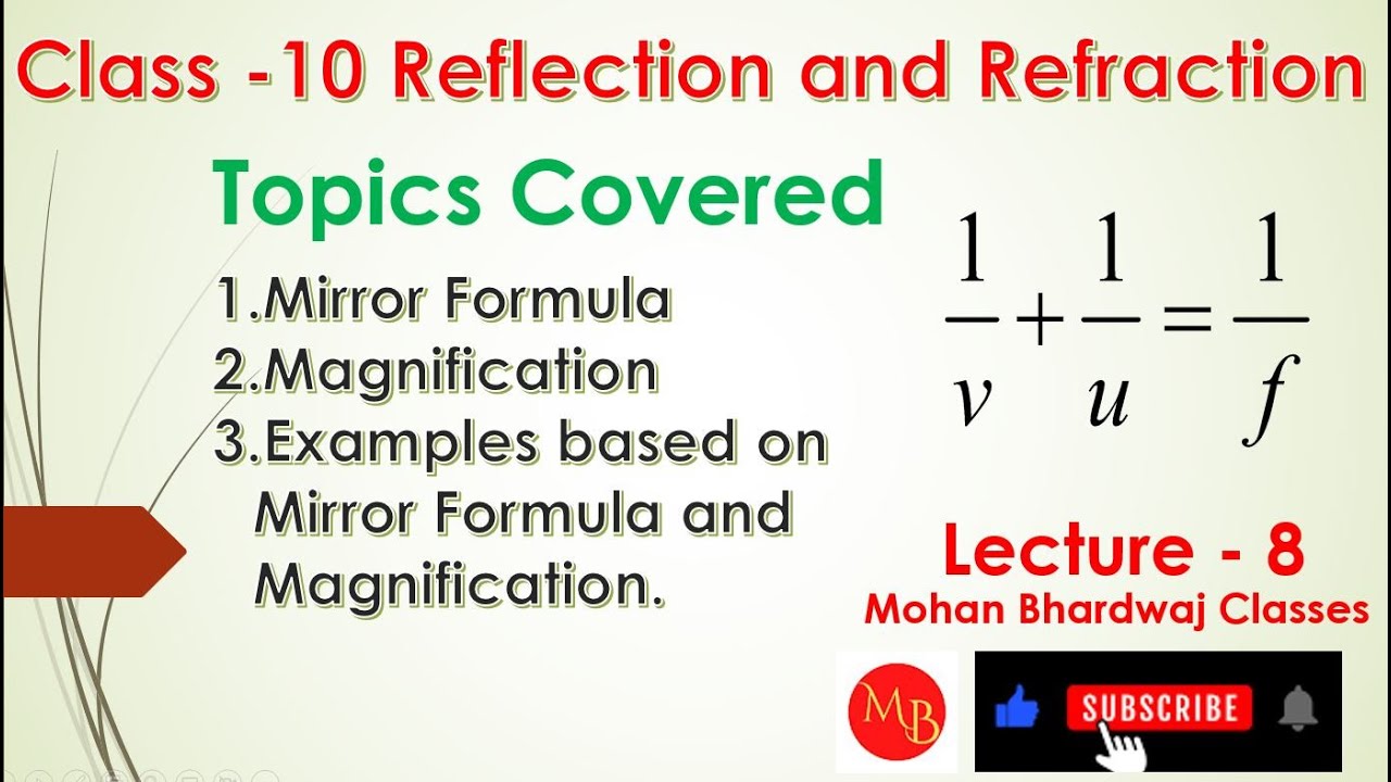 MIRROR FORMULA | MAGNIFICATION | EXAMPLES - YouTube