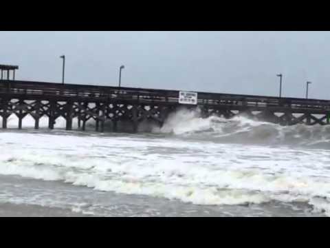 Springmaid Pier Hurricane Arthur - YouTube