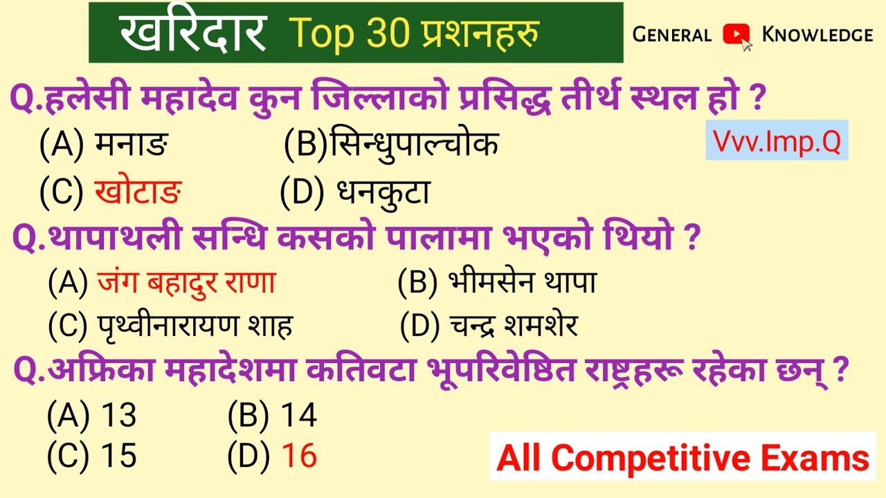 Kharidar First Paper 2081 | खरिदार प्रथम पत्र 2081 | Kharidar Gk ...