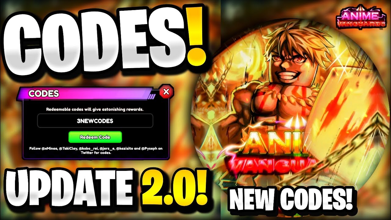 🔥*NEW CODES* ALL WORKING UPDATE 2 CODES FOR ANIME VANGUARDS! ROBLOX ...