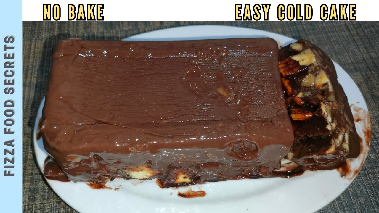 Chocolate Cold Cake | No Bake Chocolate Biscuit Cake Recipe | Within 10 ...