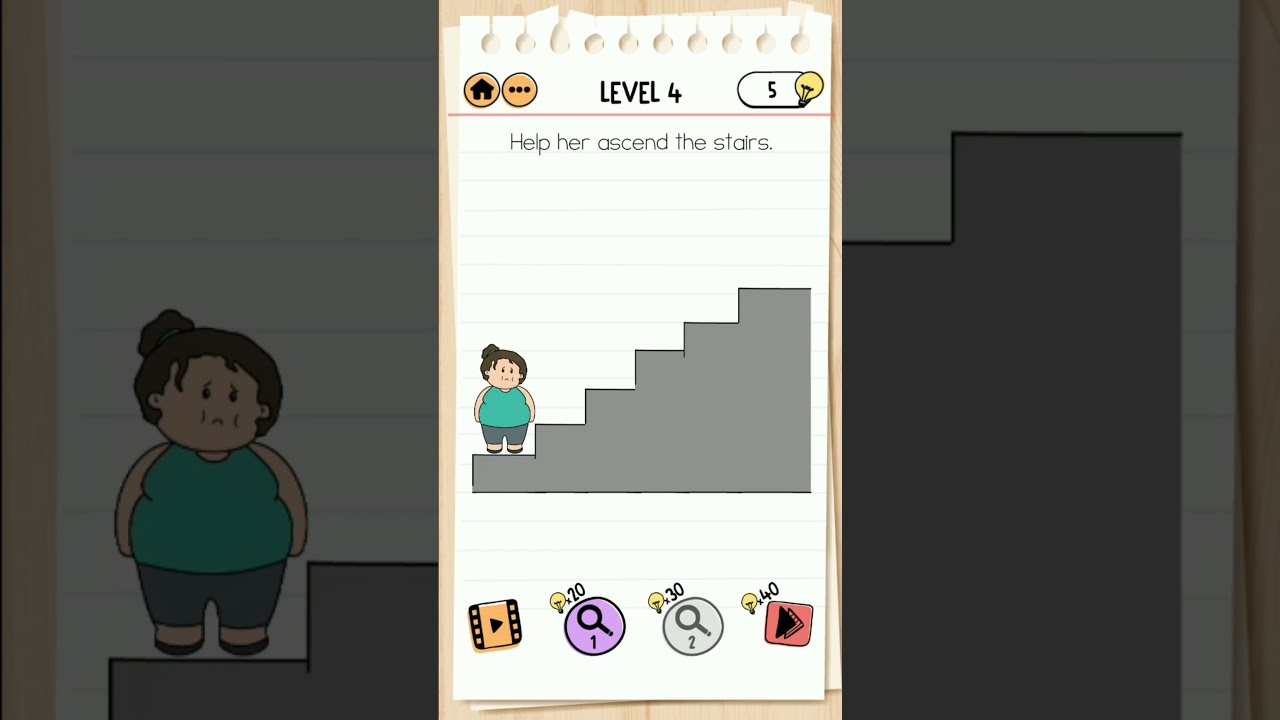 Brain Test 2 Level 4 Fitness with Cindy, help her ascend the stairs ...