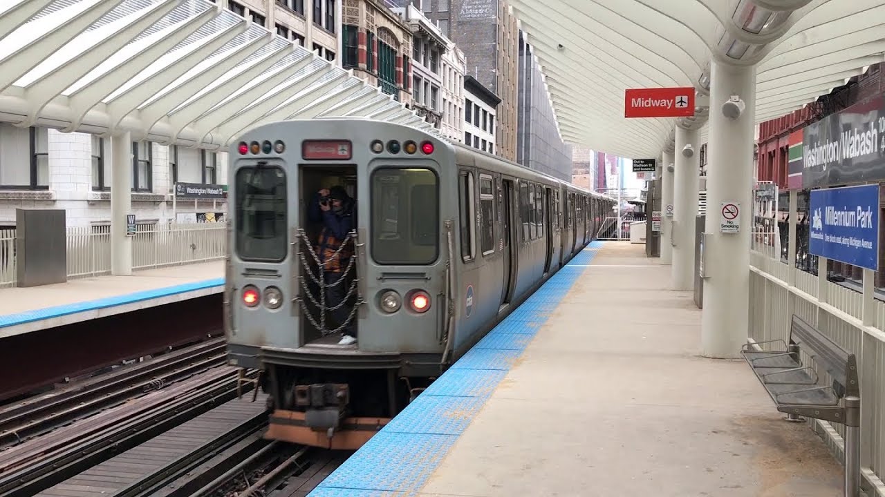 CTA HD 60fps: Orange Line Train Departs Washington/Wabash w/ Rear ...